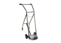 China Hospital Stainless Steel Double Feet Oxygen Cylinder Trolley For Medical Center for sale