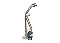China Hospital Stainless Steel Double Feet Oxygen Cylinder Trolley For Medical Center for sale