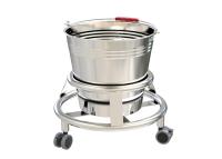 China Hospital Movable Stainless Steel Kick Bucket With Rolling Stand for sale