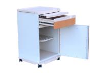 China Patient Room Medical Bedside Locker With Wardrobe On Casters for sale