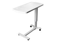 China Movable Plastic Medical Overbed Table With Height Ajustable For Hospital Patient Use for sale