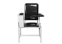 China Black Manual Blood Donor Chair With Adjustable Armrest and Cabinet for sale