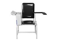 China Black Manual Blood Donor Chair With Adjustable Armrest and Cabinet for sale