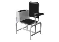 China Black Manual Blood Donor Chair With Adjustable Armrest and Cabinet for sale