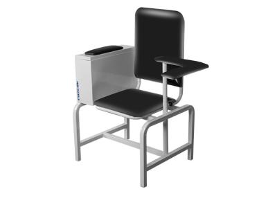 China Black Manual Blood Donor Chair With Adjustable Armrest and Cabinet for sale