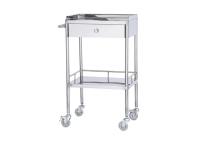 China Noiseless Four Castors Instrument Trolley Medical Dressing Trolley  With Two Shelves for sale