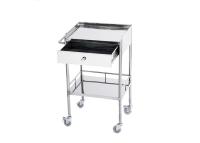 China Noiseless Four Castors Instrument Trolley Medical Dressing Trolley  With Two Shelves for sale