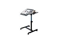 China Tilt-Top Medical Adjustable Overbed Bedside Table With Wheels for sale