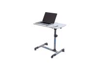 China Tilt-Top Medical Adjustable Overbed Bedside Table With Wheels for sale