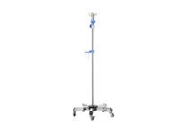 China Mobile Stainless Steel IV Poles With Five Leg Base Four Hooks for sale
