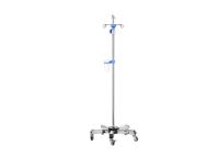 China Mobile Stainless Steel IV Poles With Five Leg Base Four Hooks for sale
