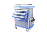 China ABS Mobile Emergency Medical Trolleys Aluminum Alloy Columns With ABS Body Structure for sale