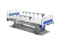 China Anti-age Manual Hospital Beds Aluminum alloy side rails two cranks for sale