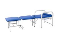 China Hospital Funiture Comfortable Folding Attendant Chair Cum Bed With Castor for sale