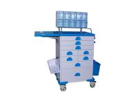 China Durable Steel Structure Medical Cart Multi - Bin Containers For Anesthesia for sale
