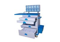 China Durable Steel Structure Medical Cart Multi - Bin Containers For Anesthesia for sale