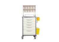 China Deluxe Medical Medication Trolleys , Adjustable Nursing Cart for sale
