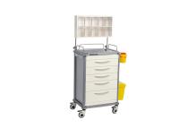 China Deluxe Medical Medication Trolleys , Adjustable Nursing Cart for sale