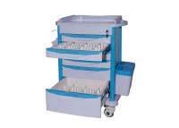 China Medication Medical Trolleys Abs Plastic Top Board Protruding Edge For Resuscitation for sale