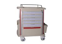 China Double Sided Trays Medical TrolleysEquipment Cart With Aluminum Columns for sale