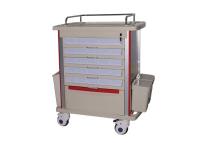 China Double Sided Trays Medical TrolleysEquipment Cart With Aluminum Columns for sale