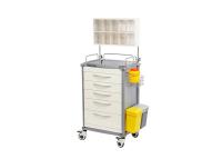China Five Drawers Anesthesia Medical Trolleys With  Aluminum Columns for sale