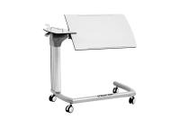 China Movable Height Adjustable Hospital Over Bed Table With Tilting Tabletop for sale