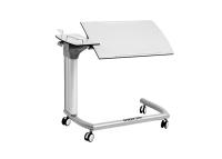 China Movable Height Adjustable Hospital Over Bed Table With Tilting Tabletop for sale