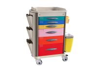 China All Drawers Design ABS Hospital Trolley With Defibrillator shelf for sale