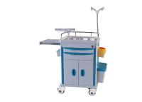 China Five Drawers Medical ABS Emergency Trolley With CPR Board IV pole for sale
