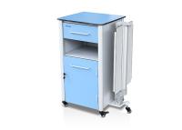 China ABS Mobile Medical Bedside Cabinet On Wheels With Tilting Table for sale
