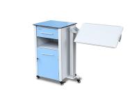 China ABS Mobile Medical Bedside Cabinet On Wheels With Tilting Table for sale