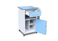 China ABS Mobile Medical Bedside Cabinet On Wheels With Tilting Table for sale