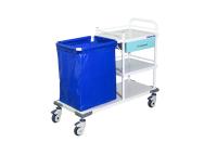 China Linen Three Shelves Medical Bio Waste Trolley easy handle for sale
