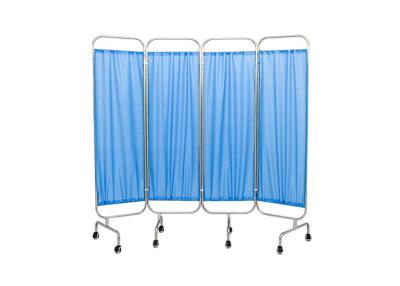 China 4 Folding Hospital Side Room Partition Stand With Wheels for sale