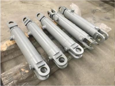 China Blue Gray Welded Hydraulic Cylinder 3500 PSI for Earth Moving Truck Crane for sale
