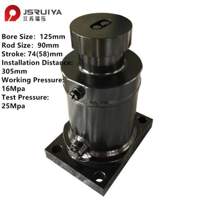 China 25MPa 90mm Rod Pneumatic High Pressure Short Stroke Hydraulic Cylinder 125mm Bore for sale