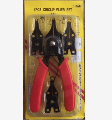 China Red Color 4 in 1 Circlip Plier Set With Good Packing, Cheap Price Circlip Plier Remover Tool for sale