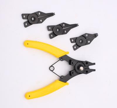 China Black Finished 4 in 1 Snap Ring Pliers Circlip Combination Retaining Clip Hand Tool Plier Set for sale