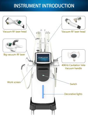 China Rf Cavitation Vela Slimming Machine For Cellulite Wrinkle Reduction for sale