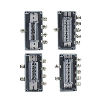 China Aluminum Sealed Junction Box 170x80x56mm IP67 with UK2.5B Terminal Blocks for sale