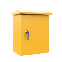 China Yellow Steel Electrical Enclosure IP55 Outdoor Power Distribution Box 300x400x200mm for sale