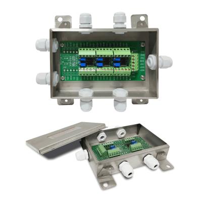 China 6 Way Stainless Steel Load Cell Summing Junction Box IP65 for Weighing Systems for sale