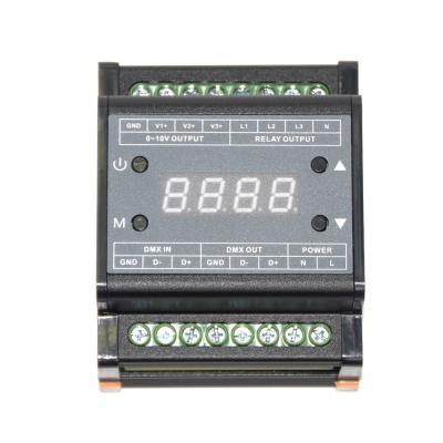 China AC90-240V 3 Channel RGB LED Light Controller DMX Triac Dimmer 0-10V 1A Output for sale