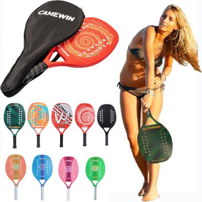 China Carbon Fiber Padel Racket 50% Carbon 50% Glass Fiber EVA Foam 320-330g Beach Tennis Paddle for sale