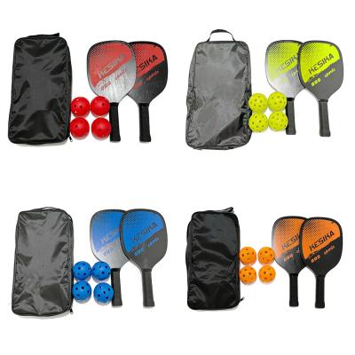 China Pickleball Paddle Set 2 Wooden Rackets 4 Balls Portable Carry Bag for Adults Kids for sale