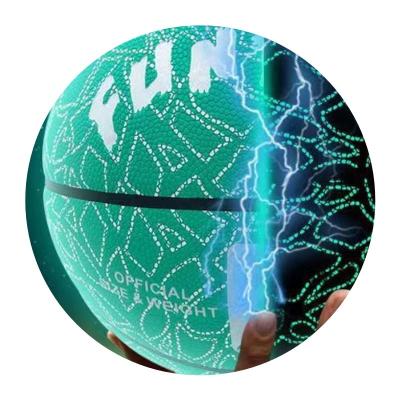 China Glow in the Dark Basketball Official Size 7 Fluorescent Streetball for Night Game No Battery Needed for sale