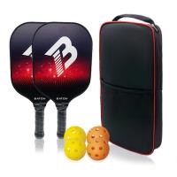 China USAPA Approved Pickleball Paddle Set Lightweight 8oz Fiberglass Honeycomb Core 2 Paddles 4 Balls Bag for sale