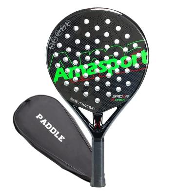 China 3K Carbon Fiber Padel Racket Soft EVA Core 360g Round Shape with Carry Bag for sale