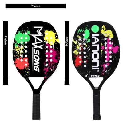 China Custom Logo Beach Tennis Paddle Racket 370-390g Carbon Fiber EVA Core Padel Racquet for sale